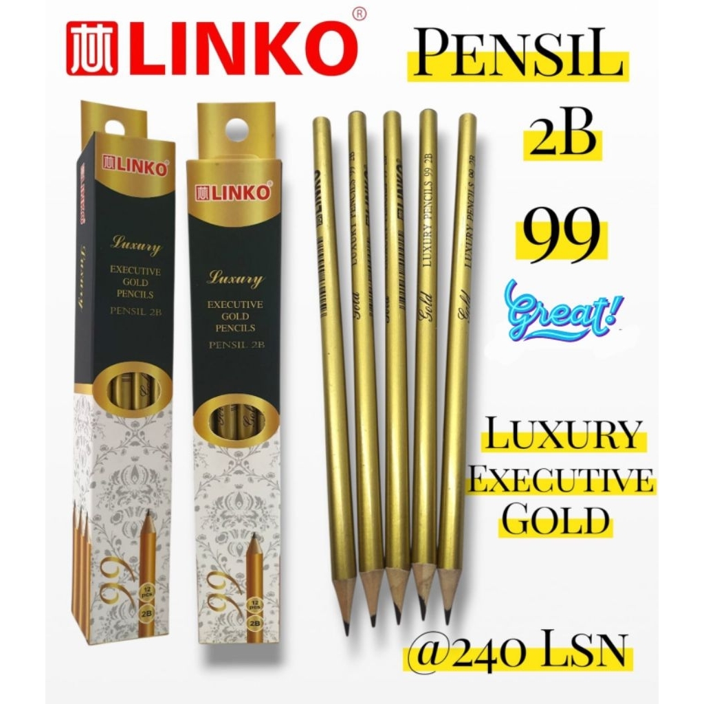 Jual PENCIL 2B LINKO GOLD SERIES(1PAK-12PCS) | Shopee Indonesia