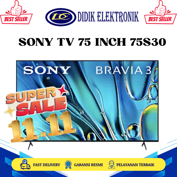 Jual SONY K-75S30 GOOGLE TV 75 INCH 4K UHD 4K Processor X1 | Shopee ...