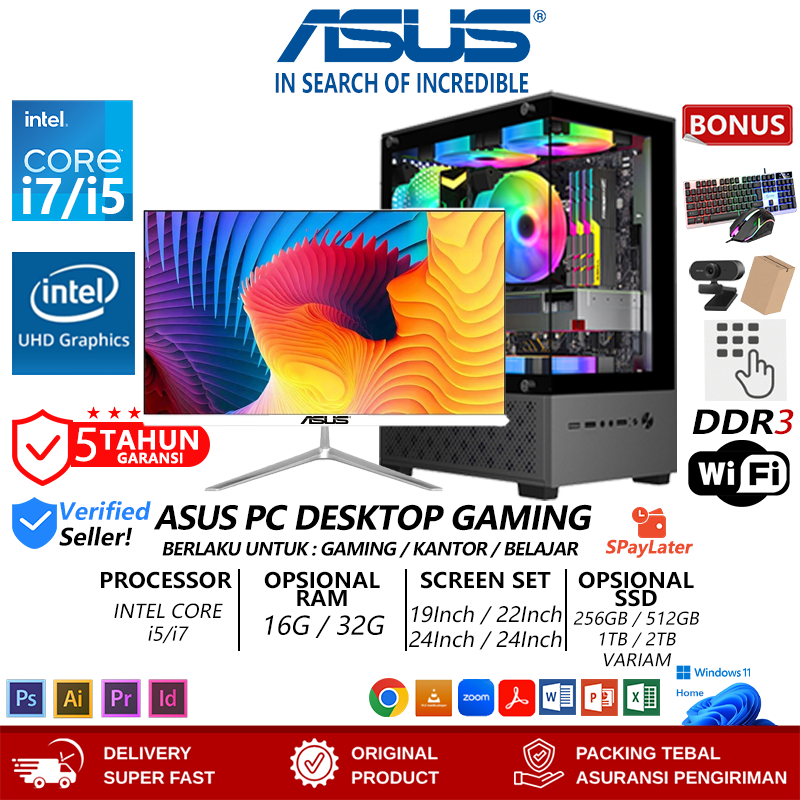 Jual ASUS PC INTEL 12 CORE PC GAMING FULL SET DESKTOP KOMPUTER KANTOR ...