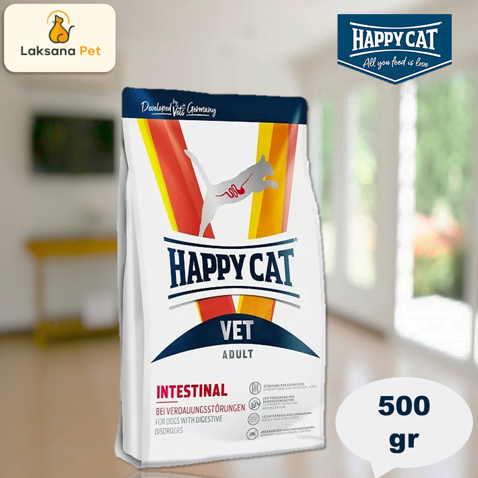 Jual HAPPY CAT VET INTESTINAL KEMASAN 500 GRAM | MAKANAN KUCING HAPPY ...