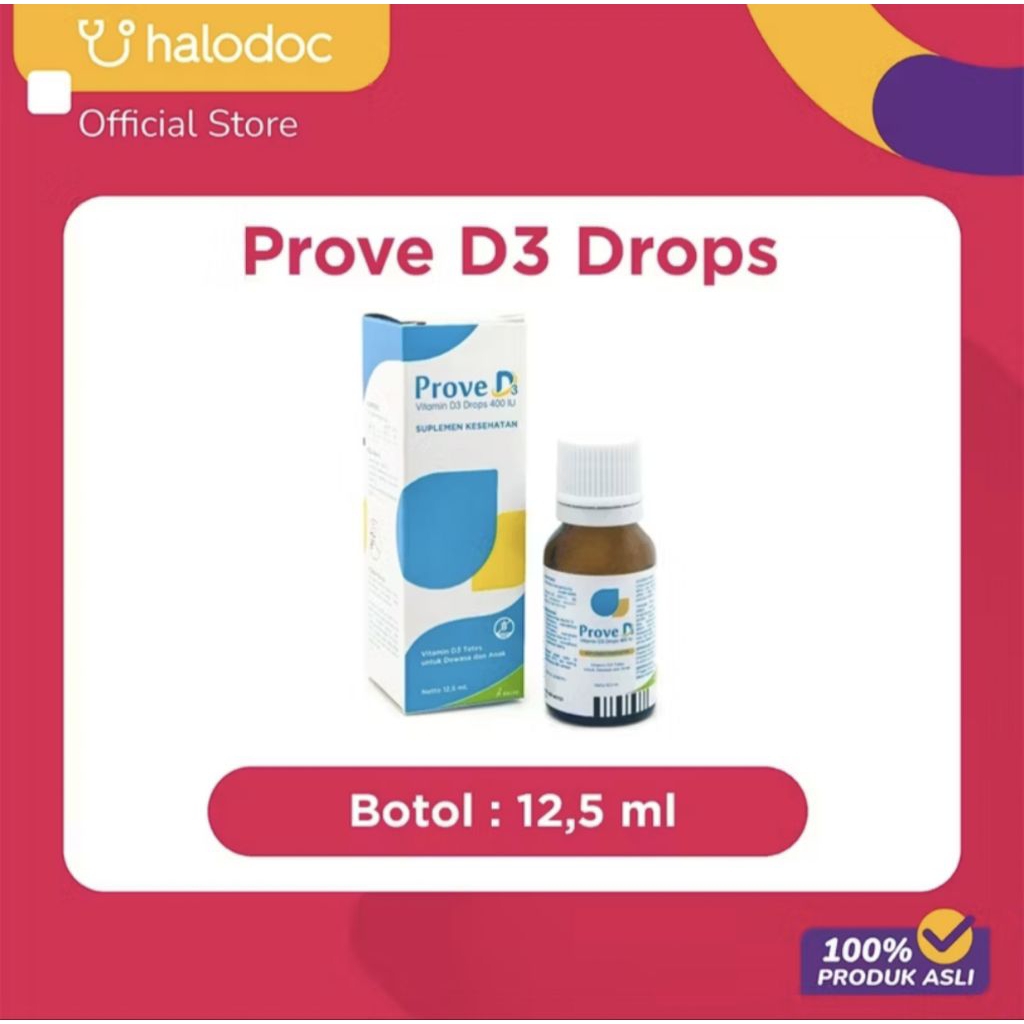 Jual PROVE D3 VIT D3 DROPS 12.5ML / VITAMIN D3 400IU / DAYA TAHAN TUBUH ...