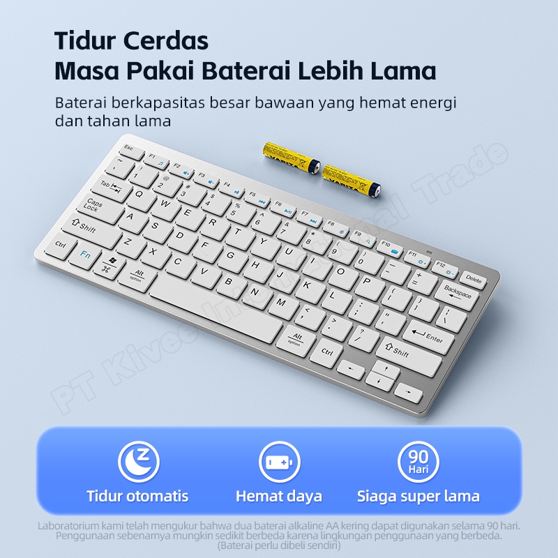 Jual KIVEE Keyboard Wireless Laptop KV-K21 White 78 Keys Mini Portable ...