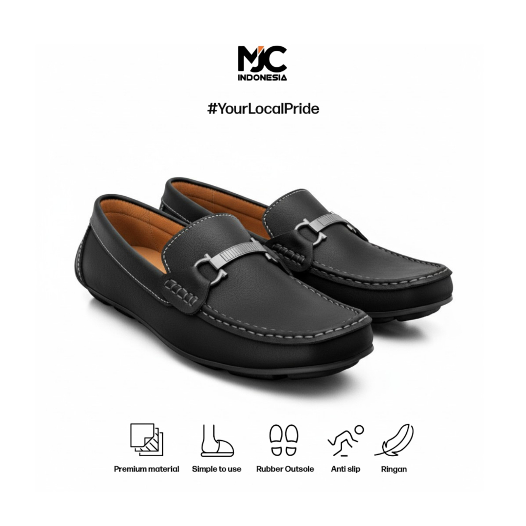 Jual MJC Indonesia Sepatu Pria FOMELO Slip On Kulit Sintetis Premium ...