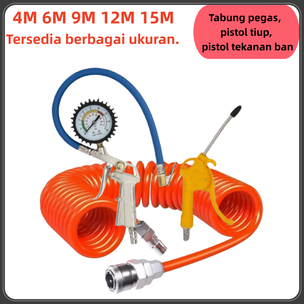 Jual Set 3-in-1 pengukur tekanan ban mobil, pistol udara, selang udara ...