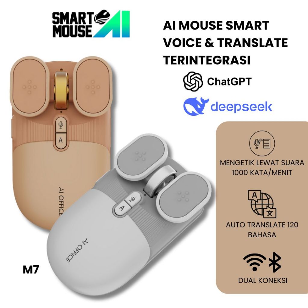 Jual Mouse AI Wireless Bluetooth RULINK M7 | Voice Typing | Translator ...