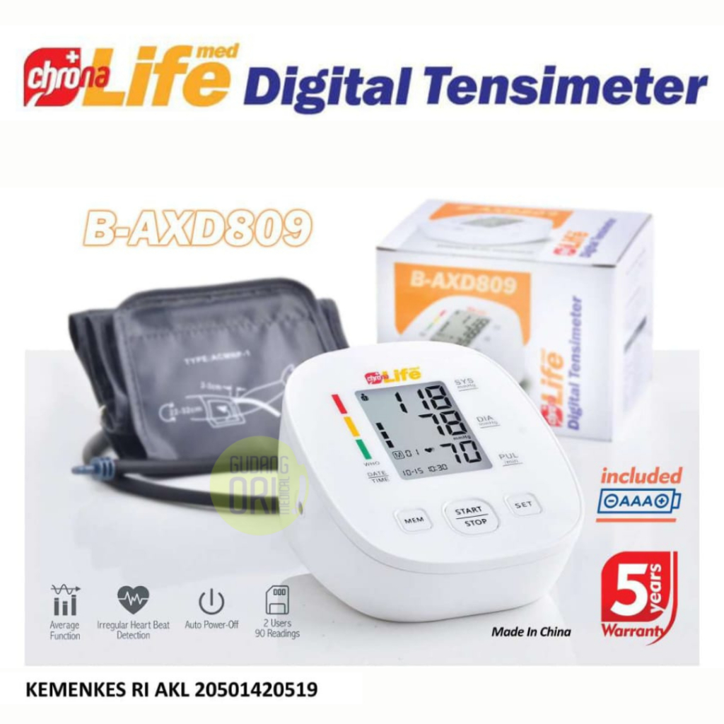 Jual Tensimeter Digital Chronalifemed B-AXD809 / Alat Tensi Digital ...