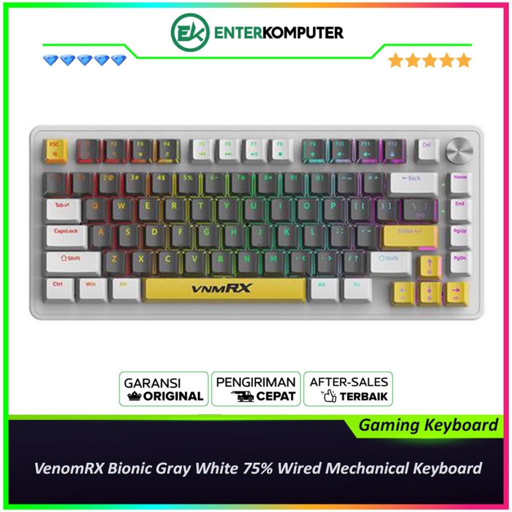 Jual VenomRX Bionic Gray White 75% Wired Mechanical Keyboard | Shopee ...