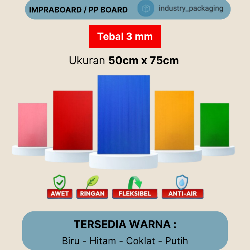 Jual Impraboard Lembaran Kotak 50cm x 75cm Tebal 3mm // PP Board ART ...