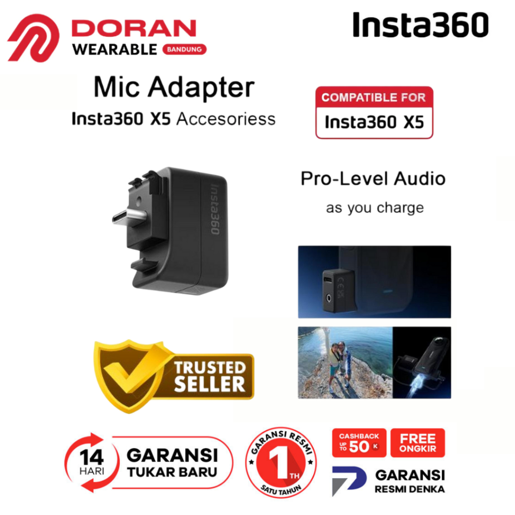 Jual Insta360 X5 ACC X5 Mic Adapter for Insta 360 X5 - Original ...