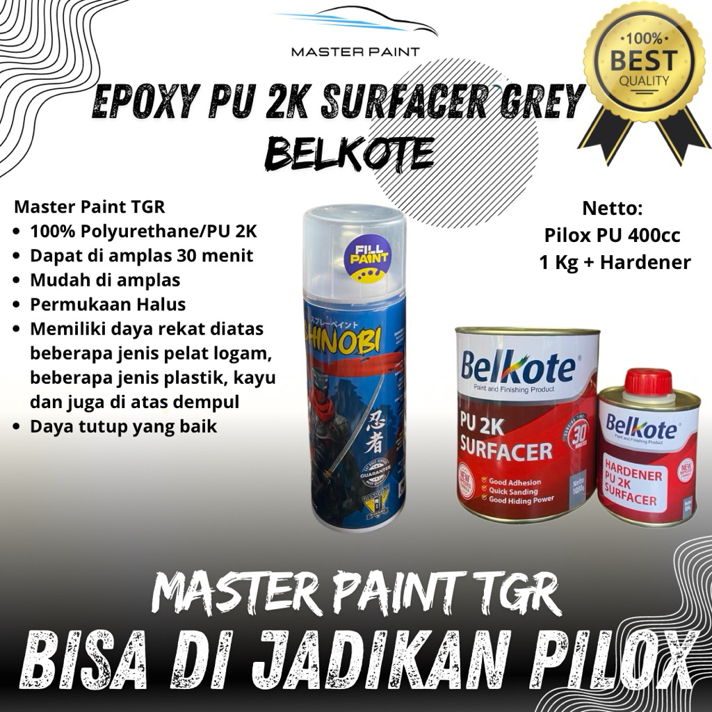 Jual Pilox Epoxy 2K Surfacer Grey Belkote | Cat Dasar Epoxy 2K Belkote ...