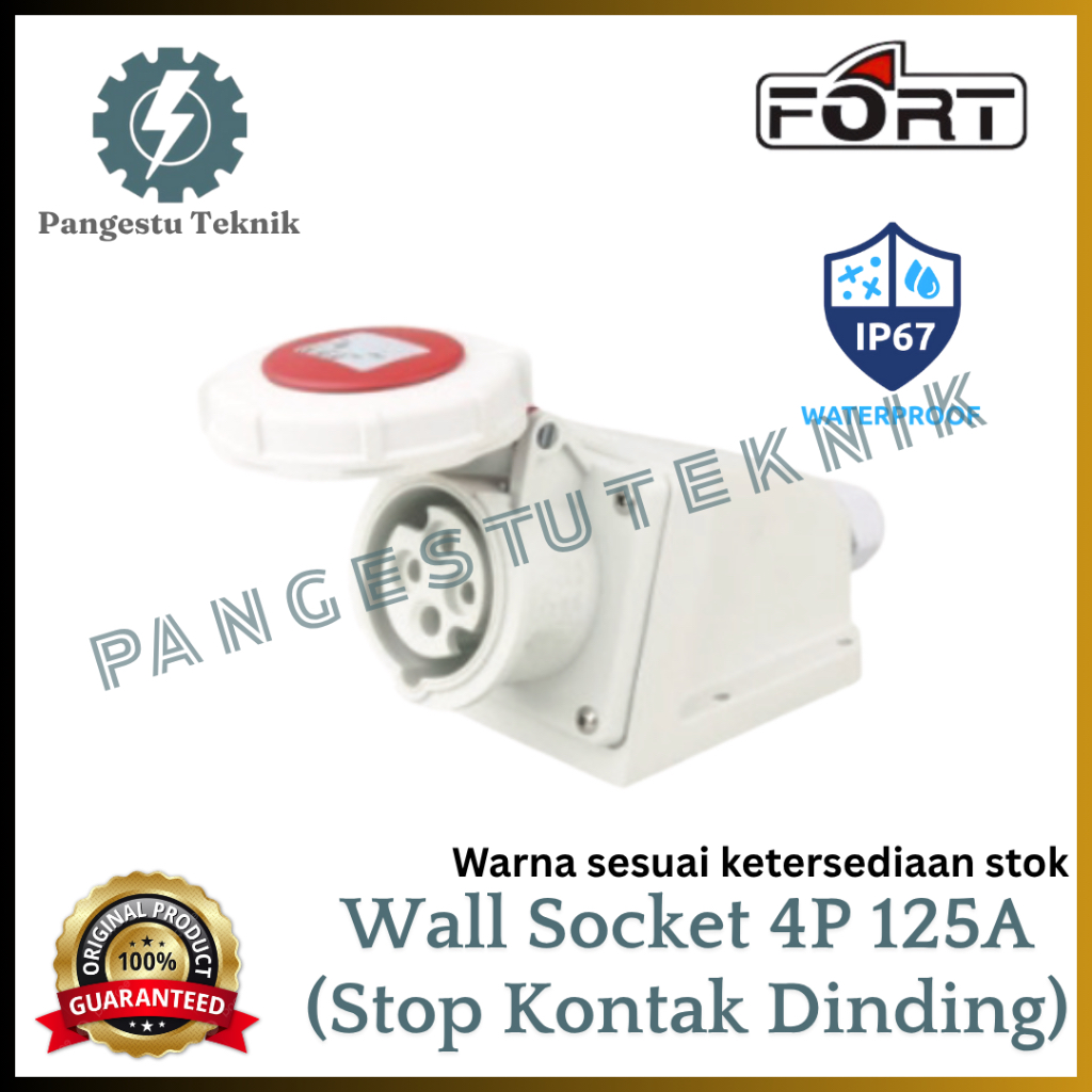 Jual Industrial Plug Genset + Wall Socket 4 Pin 125A Waterproof IP67 ...