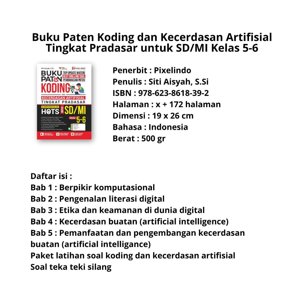 Jual Buku Coding, Koding | Buku Paten Koding dan Kecerdasan Artifisial ...