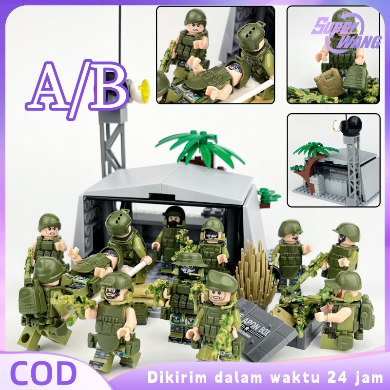 Jual Mainan Balok Military Army Swat Team Building Blocks Mini Figure ...