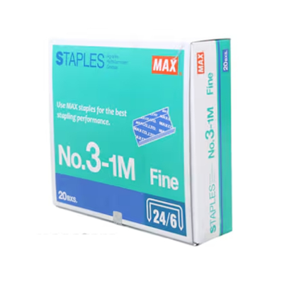 Jual Isi Staples Max No.3 - 1M Isi Staples 24/6 (1 box=20 pak) | Shopee ...