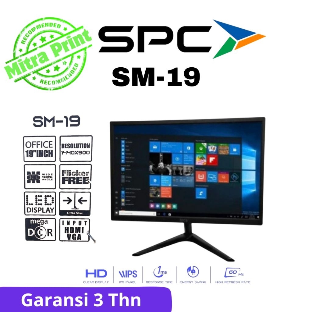 Jual Monitor LED SPC SM-19 SM-22 19inc 22inc HDMI VGA Input Garansi ...