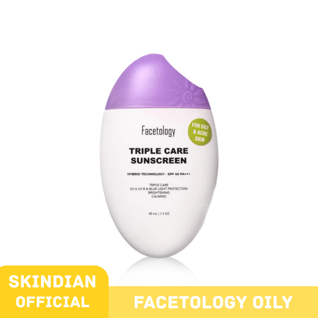 Jual Facetology Triple Care Sunscreen For Acne & Oily Skin SPF 40 PA ...