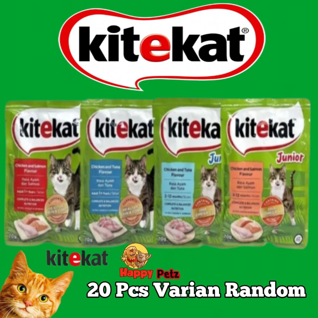 Jual Kitekat Pouch 70 Gram Varian Random Combo 20 Pcs | Shopee Indonesia