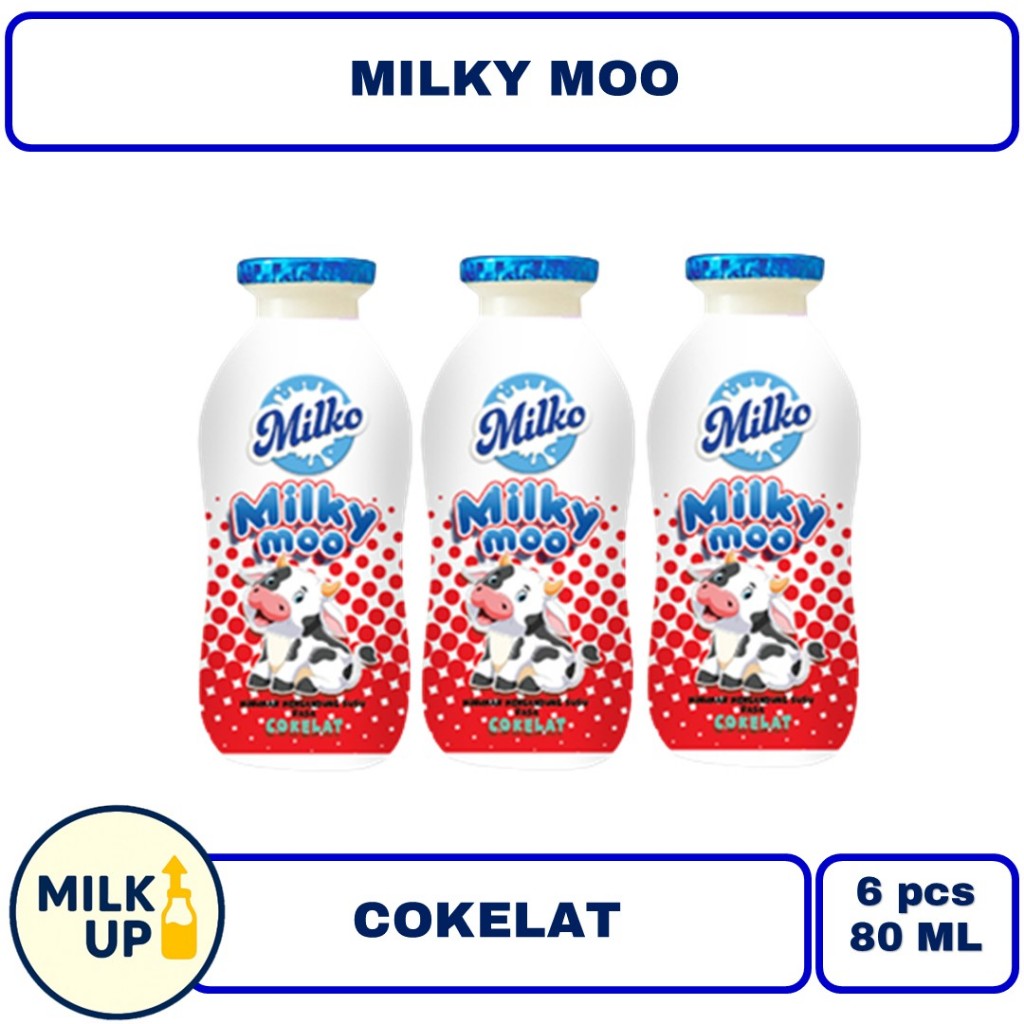 Jual MILKY MOO COKELAT MINUMAN SUSU isi 6 botol x 63 ml | Shopee Indonesia