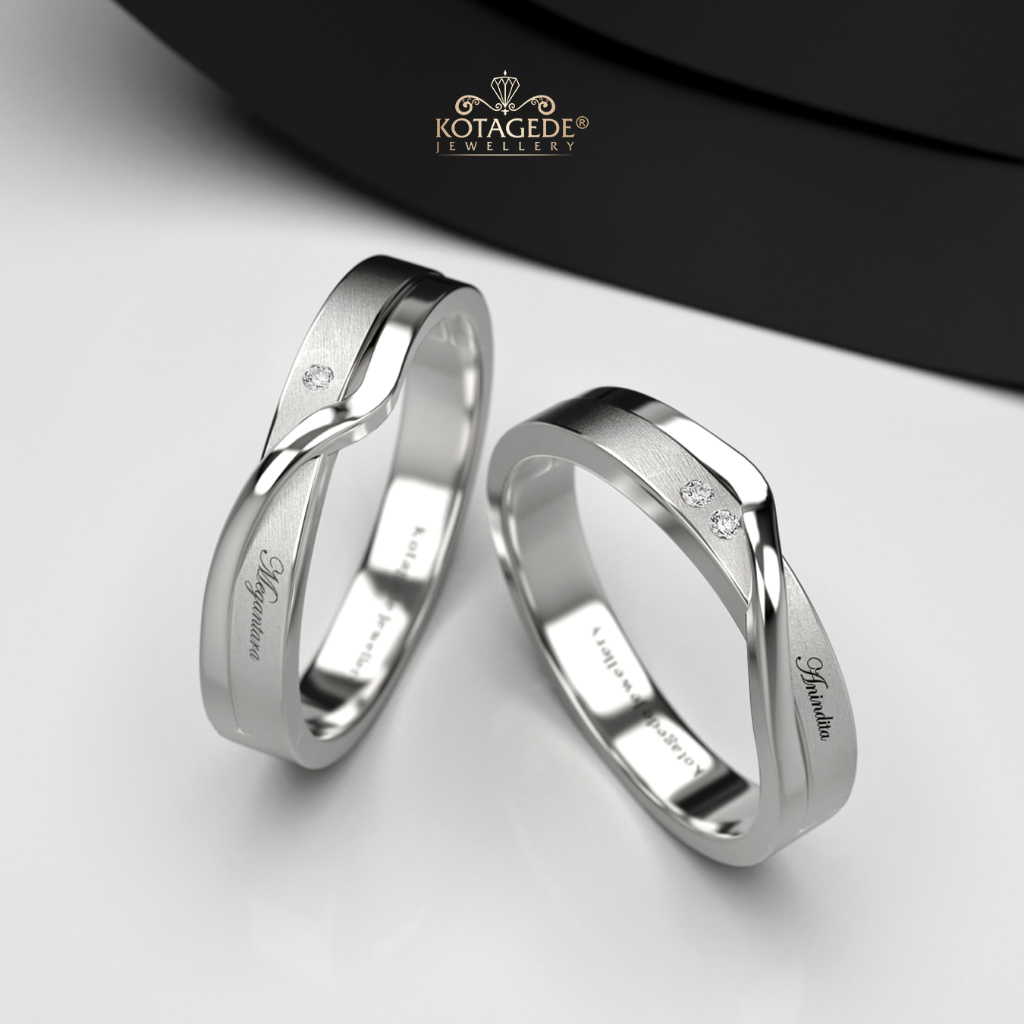 Jual Kotagede Jewellery - Cincin Couple Nikah Silver 950 & Emas Putih ...