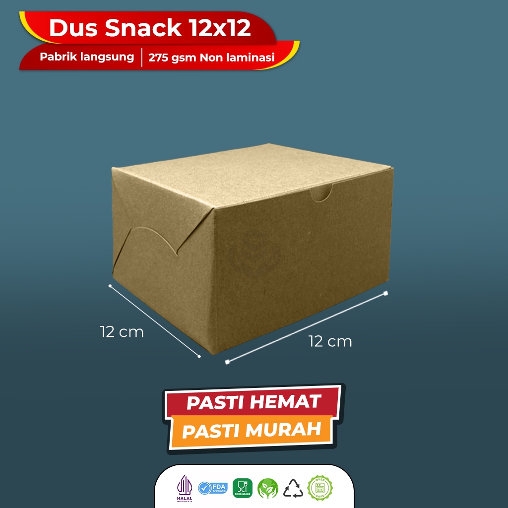 Jual Box Snack 12x12x7 Box Roti Snack Box 12x12 (B43K1-12X12X7 Cm ...