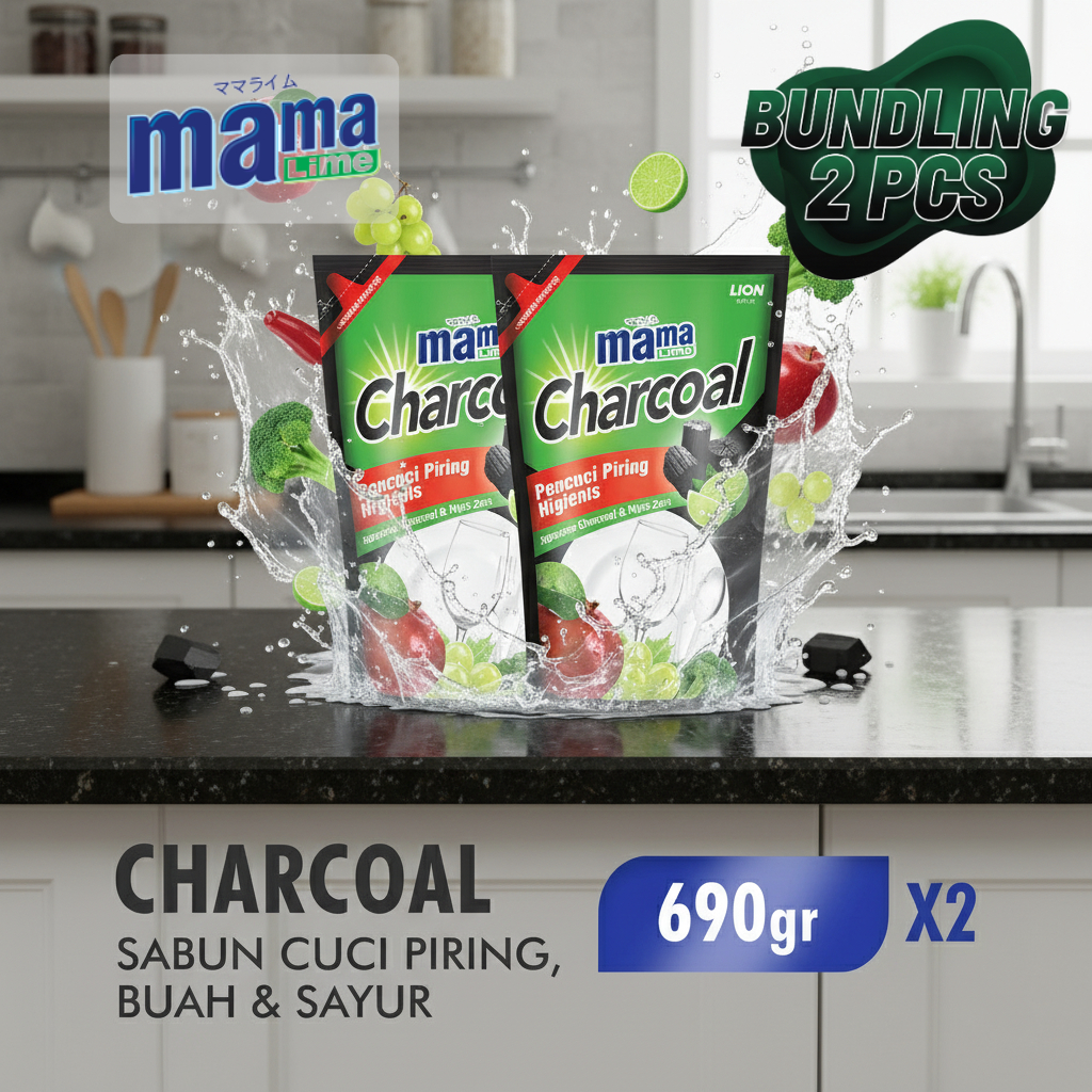 Jual MAMA LIME CHARCOAL PCH 690 G x 2 PCS | Shopee Indonesia
