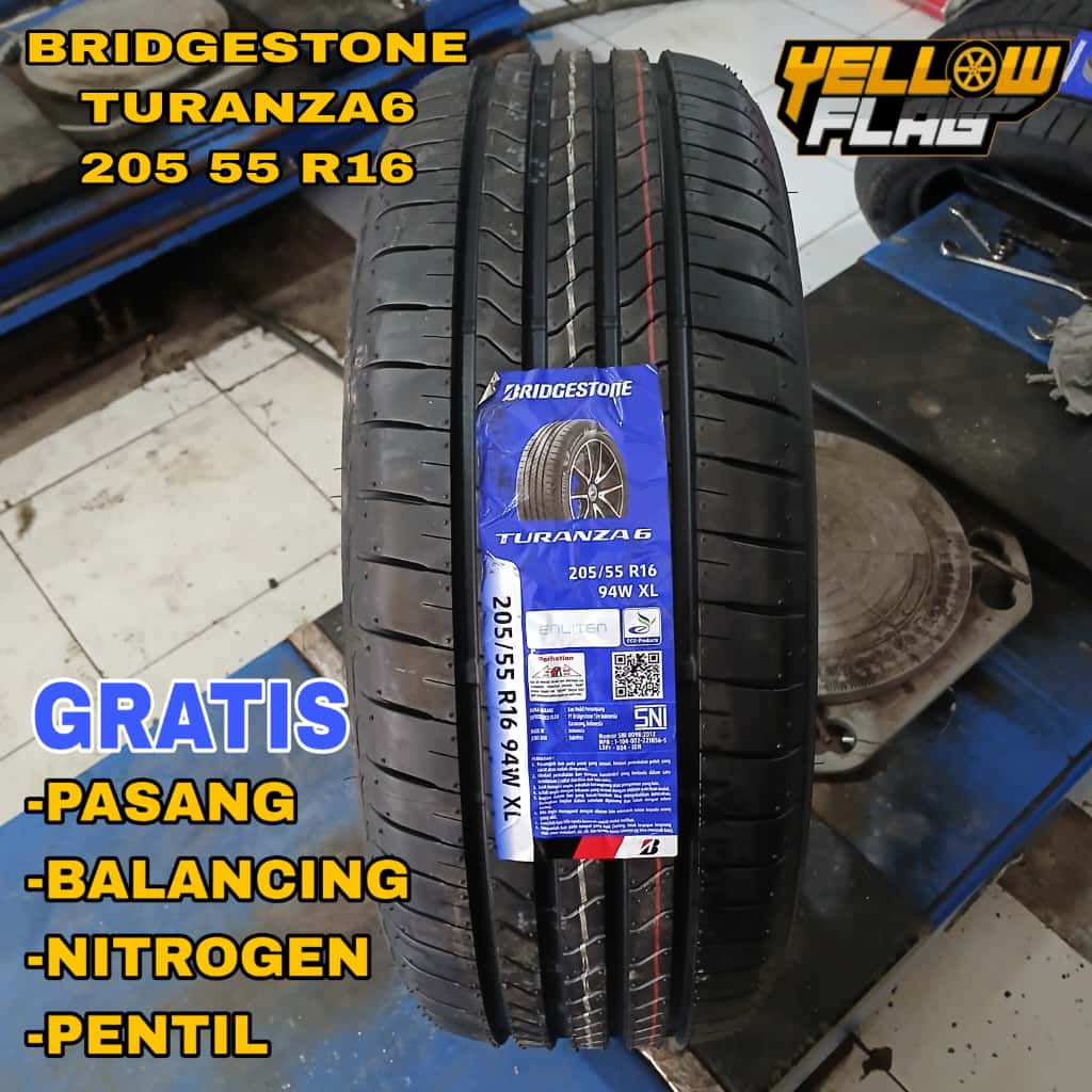 Jual BAN BRIDGESTONE TURANZA 6 UKURAN 205 55 R16 BAN STANDAR MOBIL ...