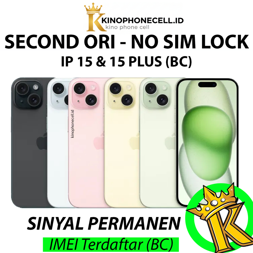 Jual BC IP 15 & 15 Plus Beacukai 128GB 256GB Second Sinyal Permanen ...
