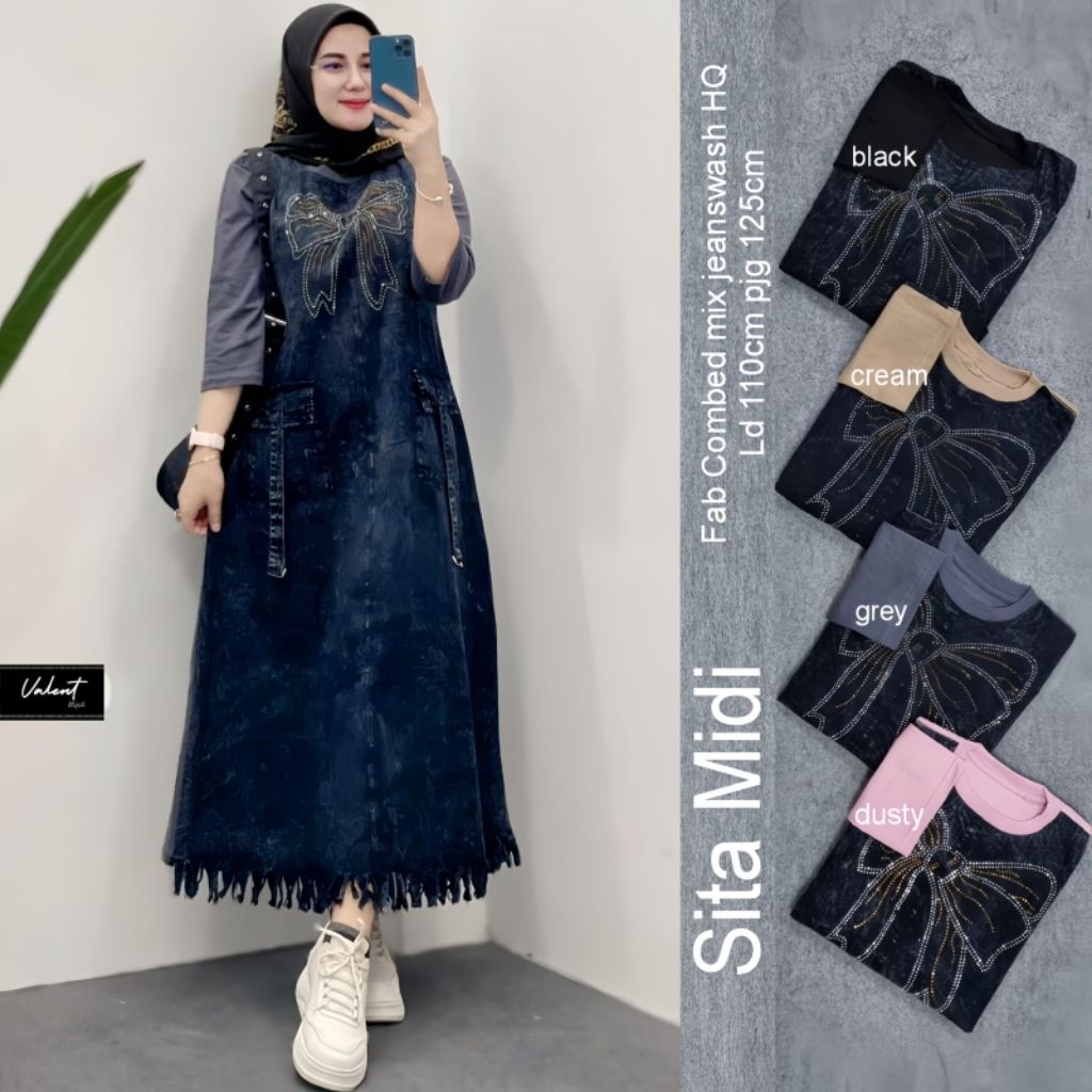 Jual Envika , Zia , Nurida , Sita Midi Dress by Valent | Shopee Indonesia