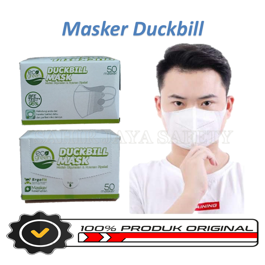 Jual Masker Duckbill Medis Dewasa Ecogreen Ijin Kemenkes RI AKD 1 Box ...
