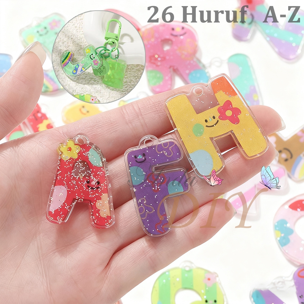Jual A-Z Charm akrilik huruf alphabet Bandul Gantungan Tas Liontin ...