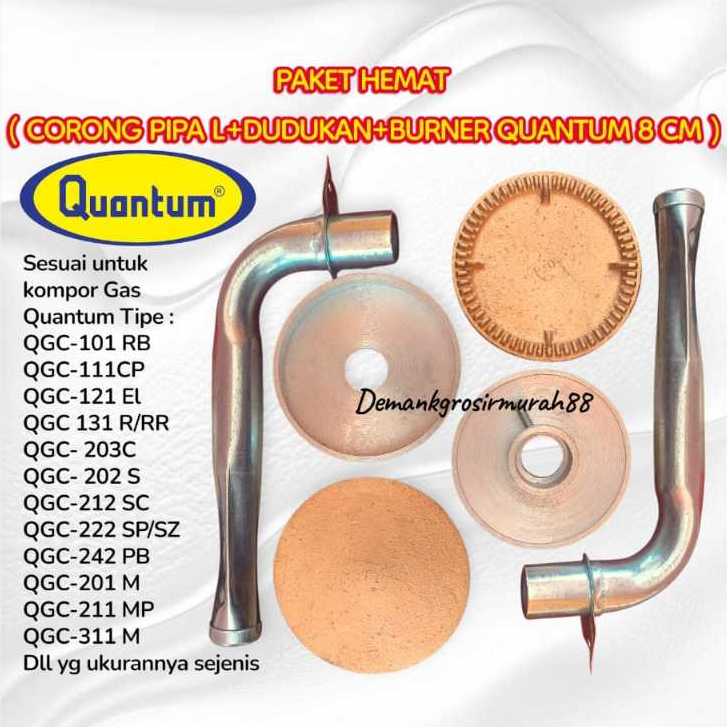 Jual CEROBONG CORONG PIPA L QUANTUM + DUDUKAN BURNER QUANTUM / BURNER ...