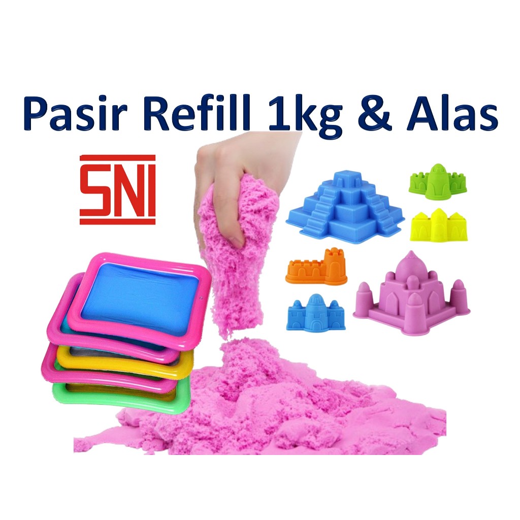 Jual Mainan Pasir Ajaib Anak Magic Sand kemasan 1 kg SNI Pasir Anak ...