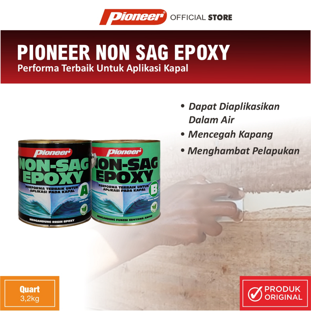 Jual PIONEER - Non Sag Epoxy Quart Lem Epoxy 2 Komponen Pasta | Shopee ...