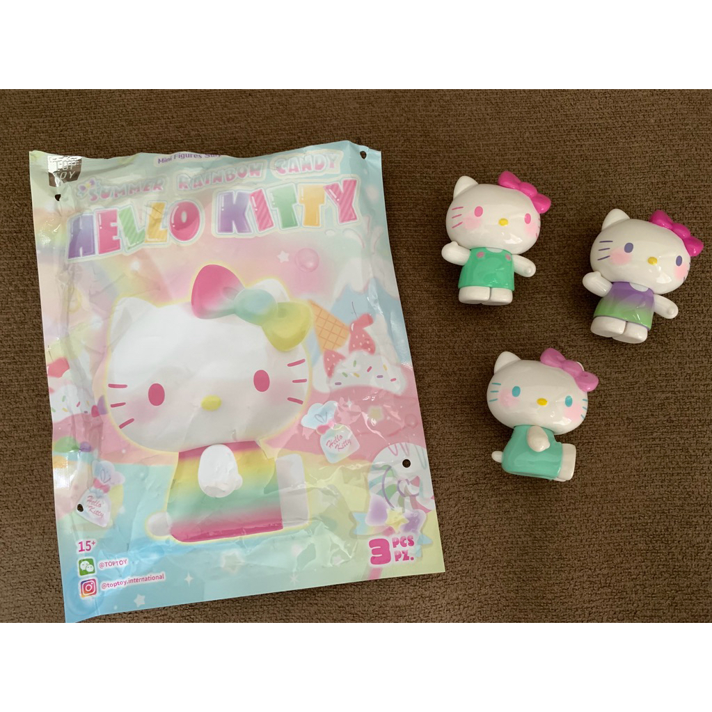Jual Hello Kitty Summer Rainbow Mini Figures Blind Box Top Toy (3pcs ...