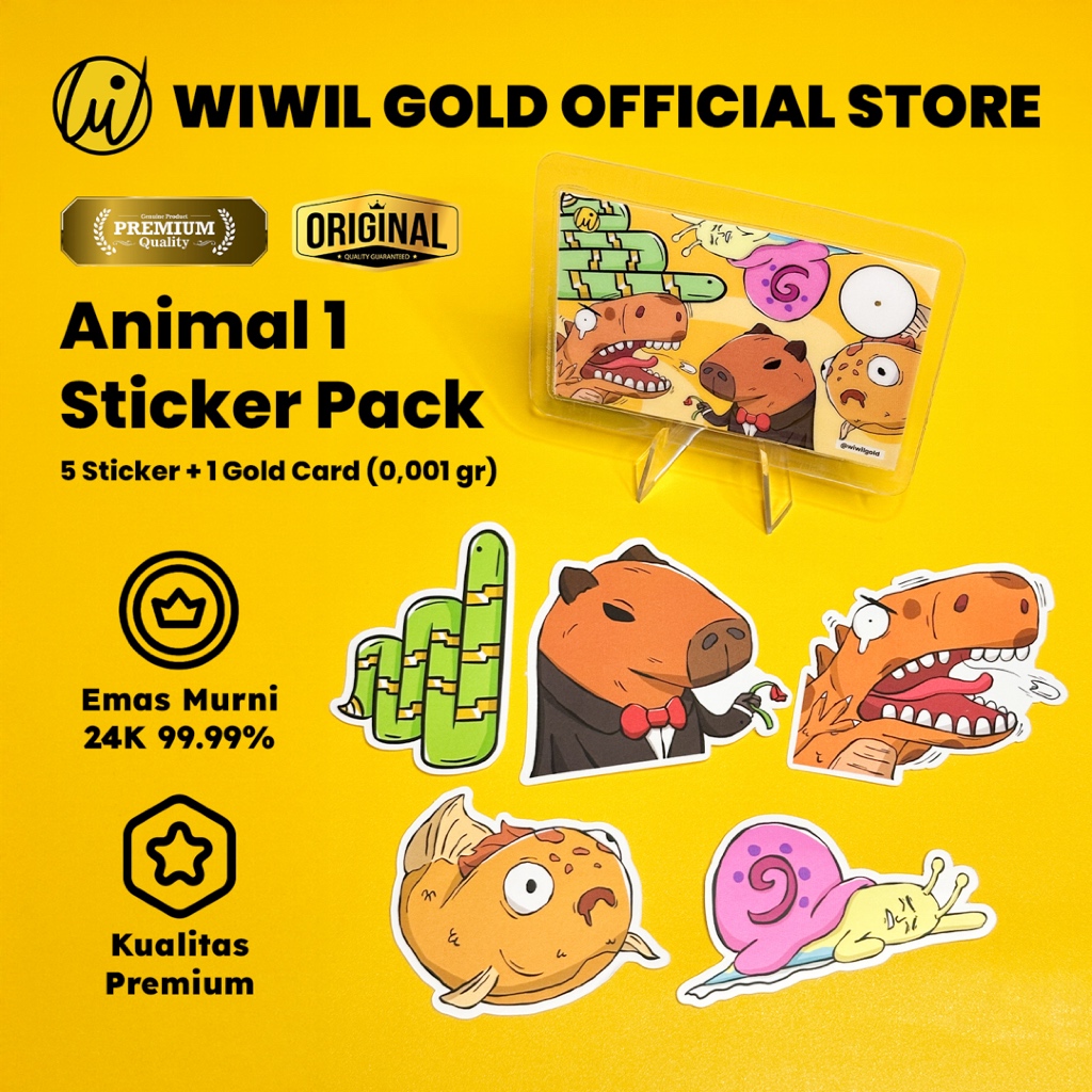 Jual WIWIL GOLD Animal 1 Sticker Pack Laminasi Doff | Shopee Indonesia