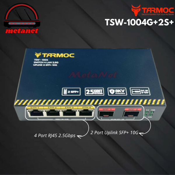 Jual Tarmoc TSW-1004G+2S+ 4 Port 2.5G 2 SFP 10G Uplink Switch | Shopee ...