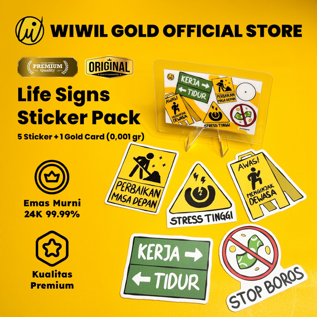 Jual WIWIL GOLD Life Signs Sticker Pack Laminasi Doff | Shopee Indonesia