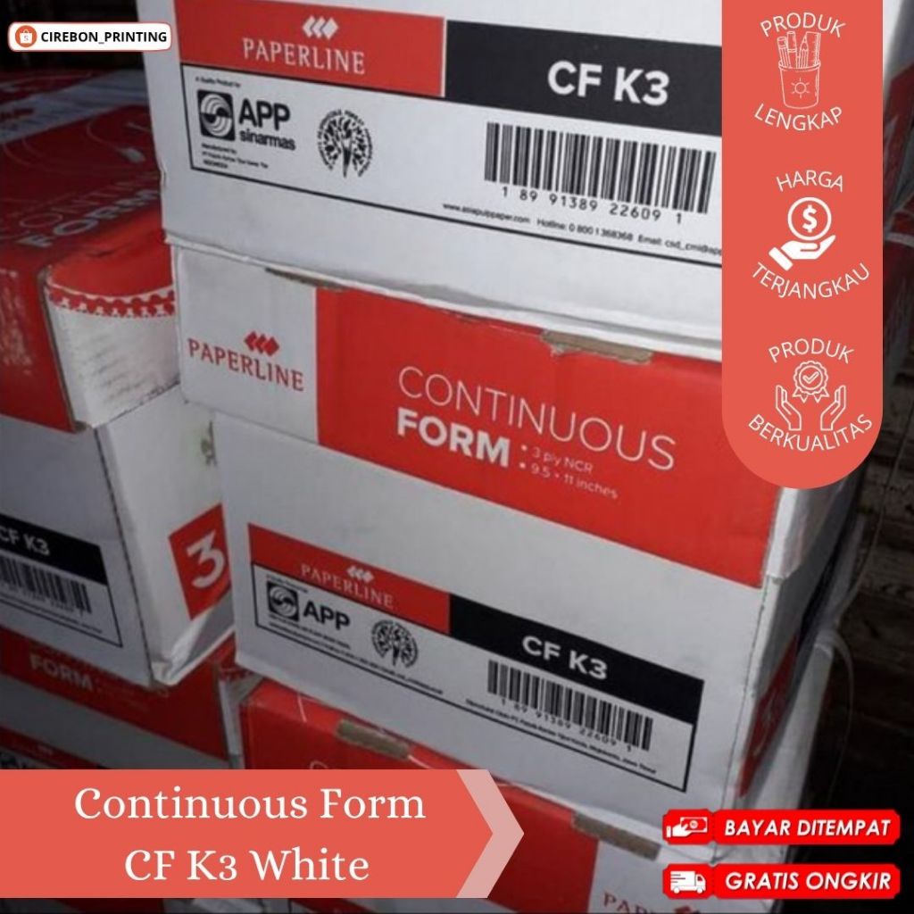 Jual Continuous Form 3 PLY Kertas Komputer Paperline K3 / Kertas ...