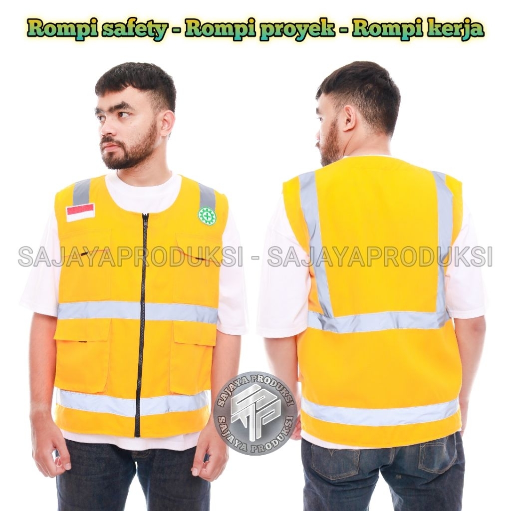Jual Rompi safety k3 / Rompi kerja kuning / Rompi proyek | Shopee Indonesia