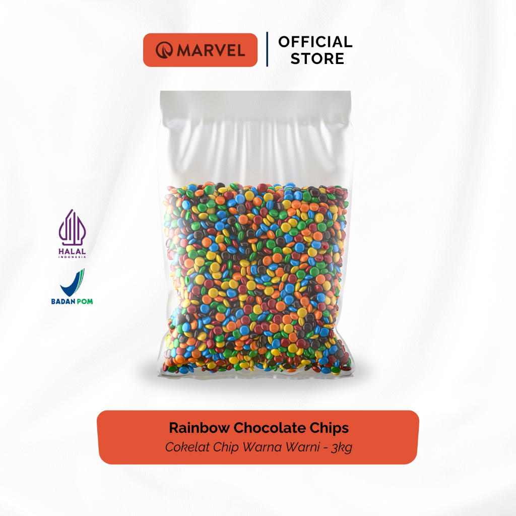 Jual Marvel Rainbow Chocolate Chips - Cokelat Chip Warna Warni 3kg ...