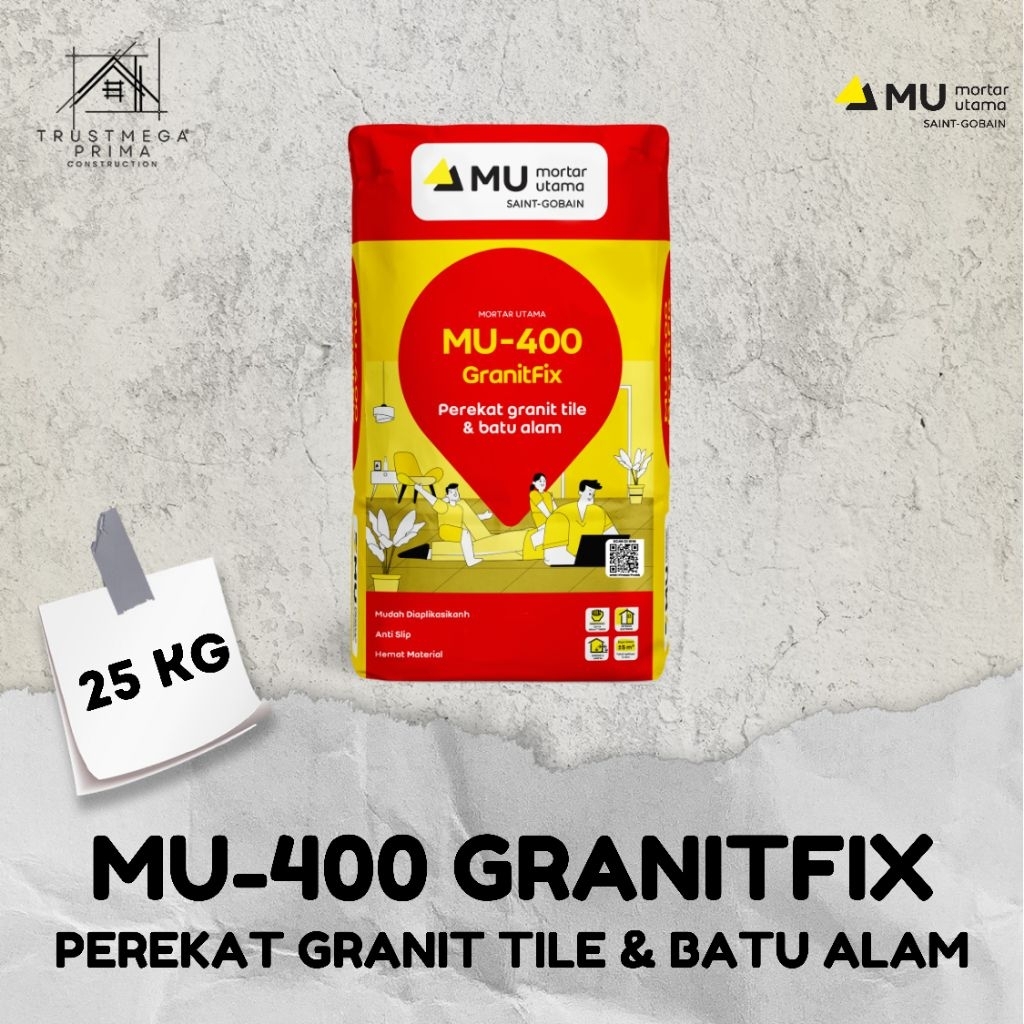 Jual MU-400 GRANITFIX PEREKAT GRANIT TILE & BATU ALAM 25KG | Shopee ...