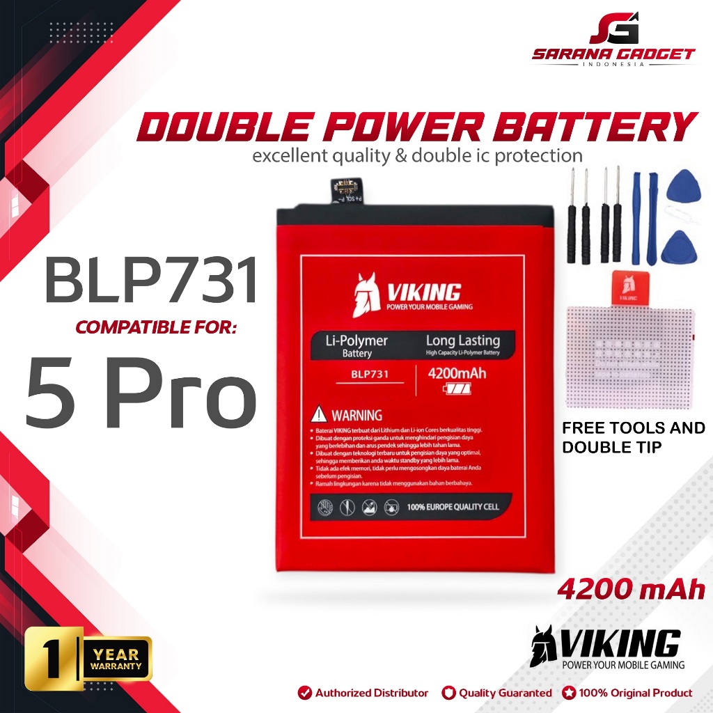 Jual Baterai VIKING Double Power Original Realme 5 Pro BLP731 BLP 731 ...
