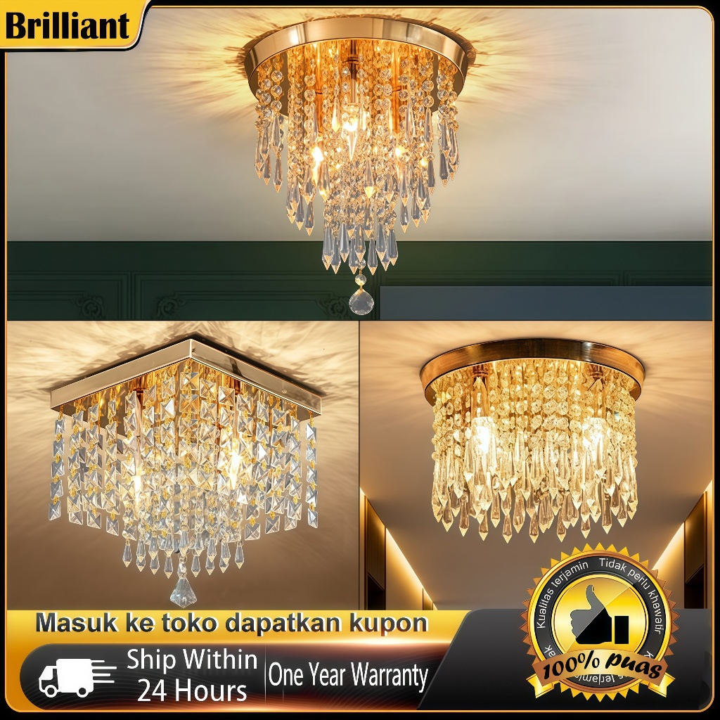Jual Lampu Plafon Mewah Kristal Modern untuk Ruang Tamu Koridor Teras ...