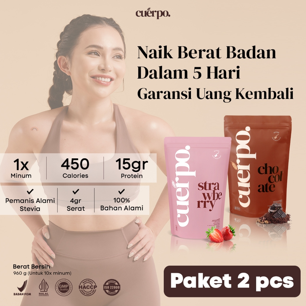 Jual Cuerpo Susu Tinggi Kalori & Protein 960 Gram Bundling 2 Pouch ...