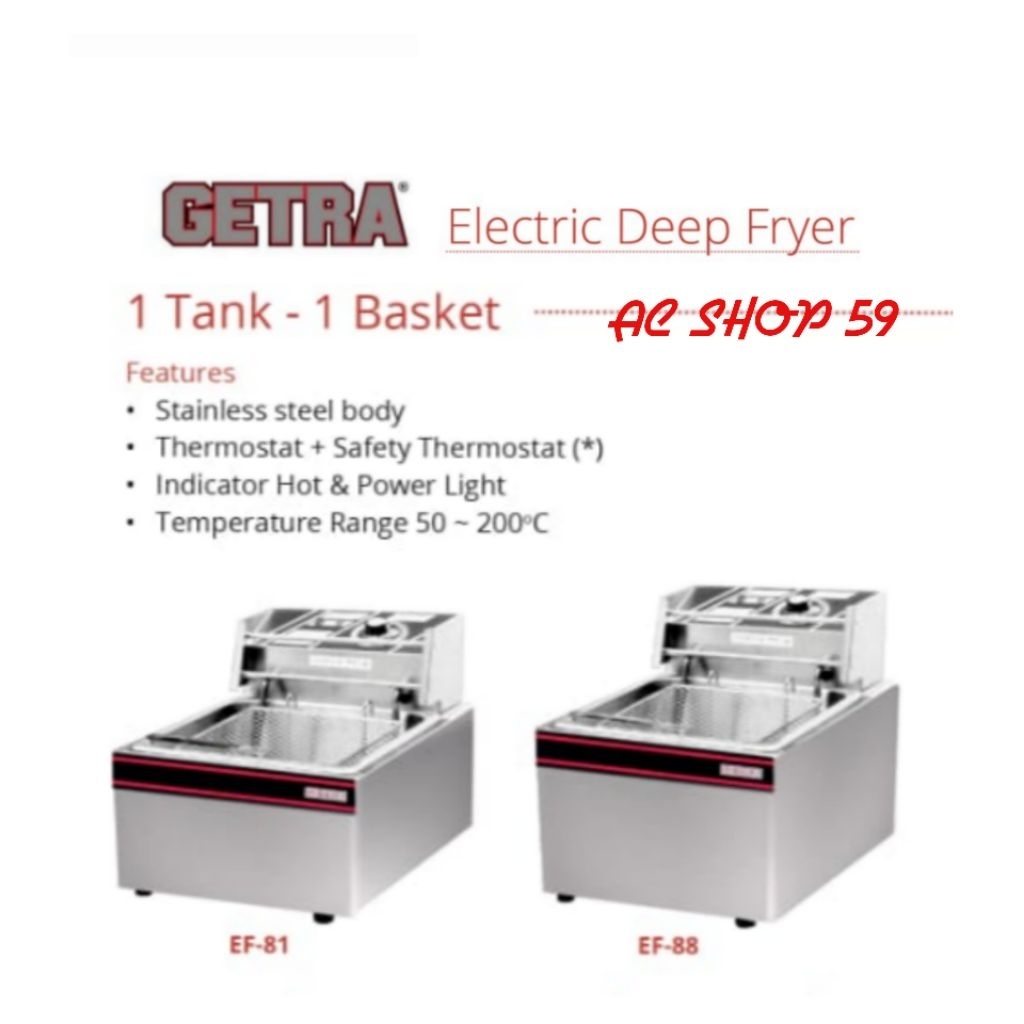 Jual GETRA EF-81 Deep Fryer Electric 1 Tank 1 Basket Stainless Steel ...