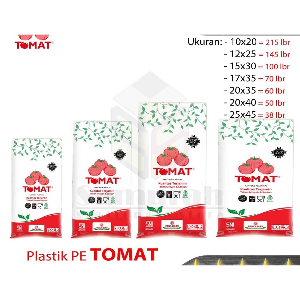Jual plastik tomat pe ukuran 1/4kg, 10x20 kemasan per 1kg | Shopee ...