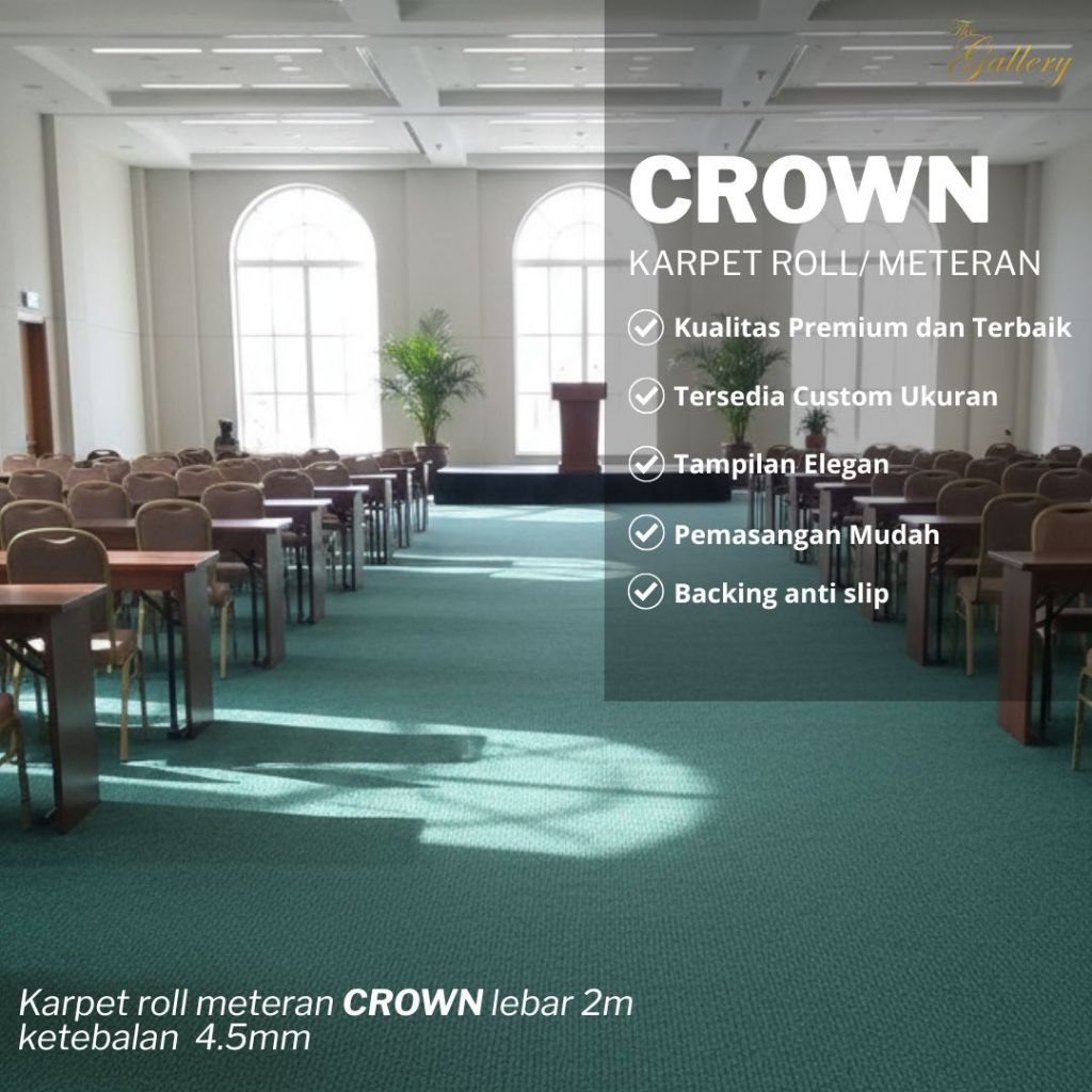 Jual Karpet Crown Meteran Polos Tebal 4.5 mm lebar 2M Karpet Lantai ...