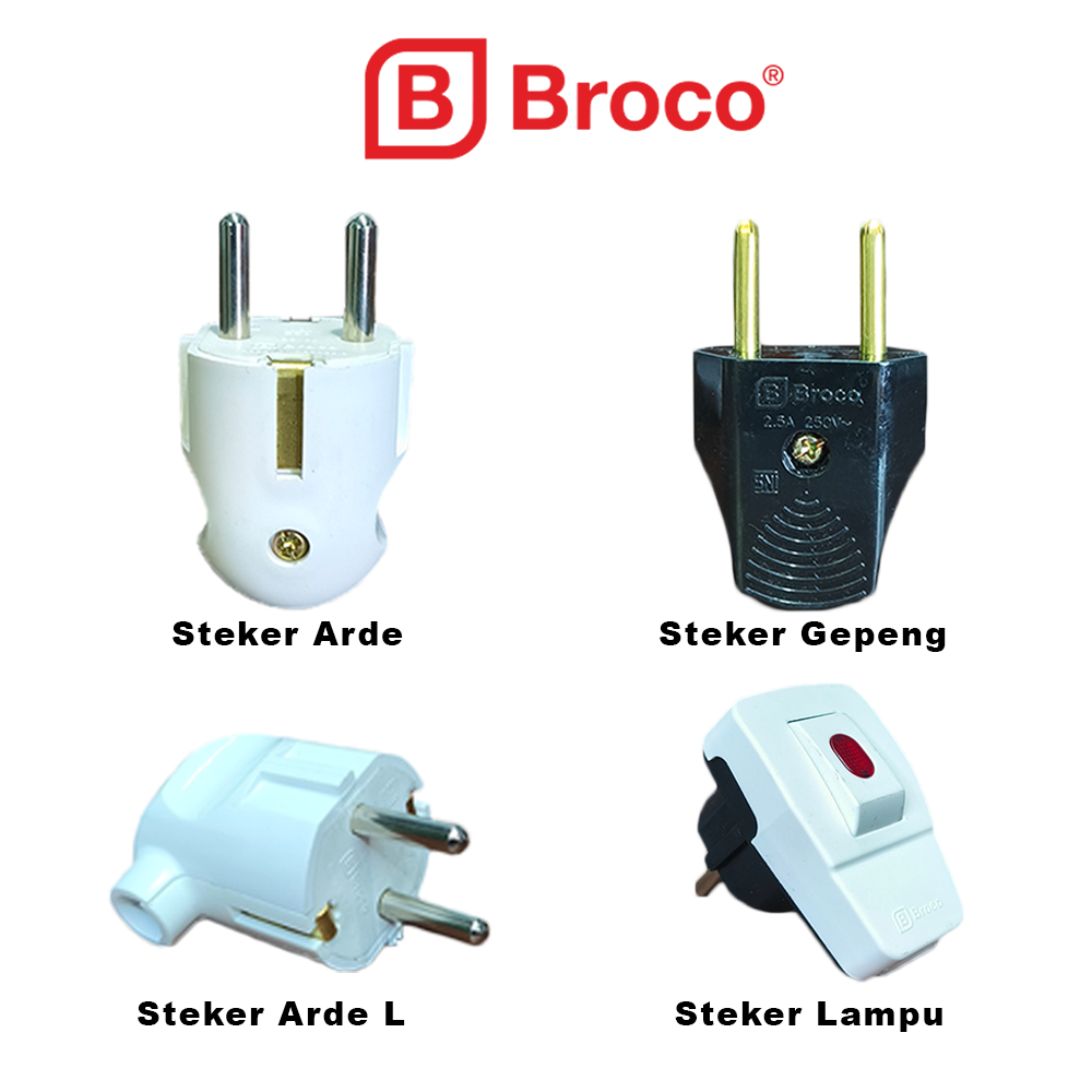 Jual Broco Steker Arde Colokan Listrik Gepeng Steker Broco Arde L ...