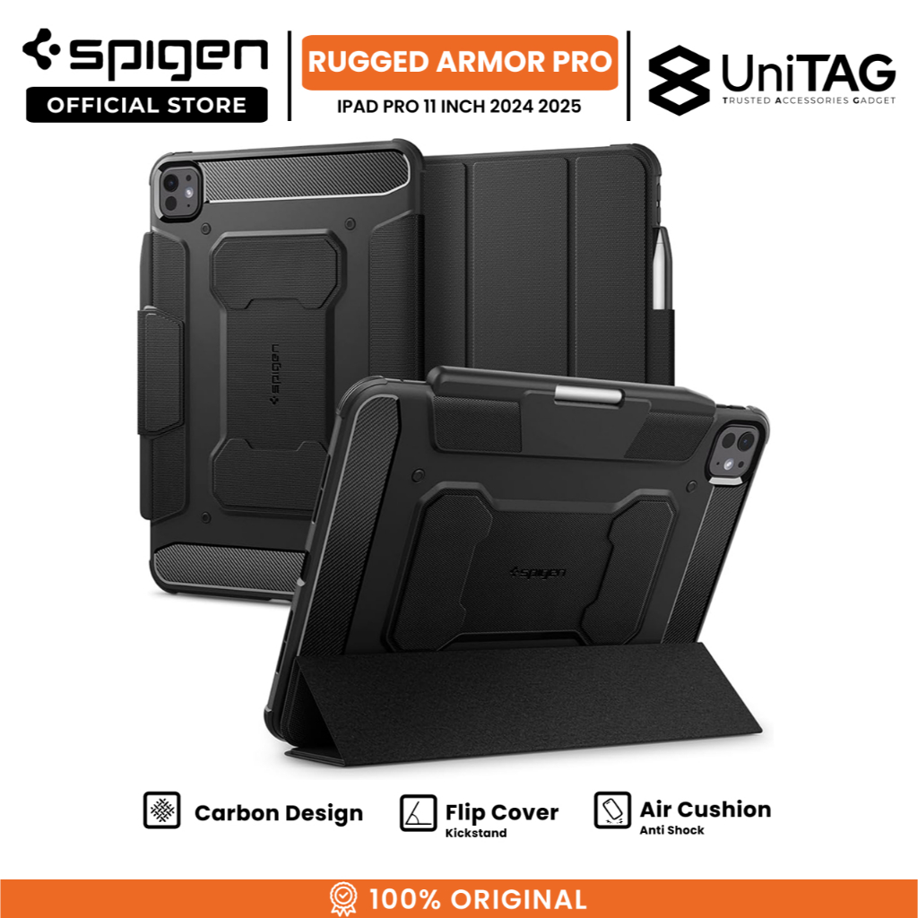 Jual Case for iPad Pro 13/11 inch M5 2025 M4 2024 Spigen Rugged Armor ...