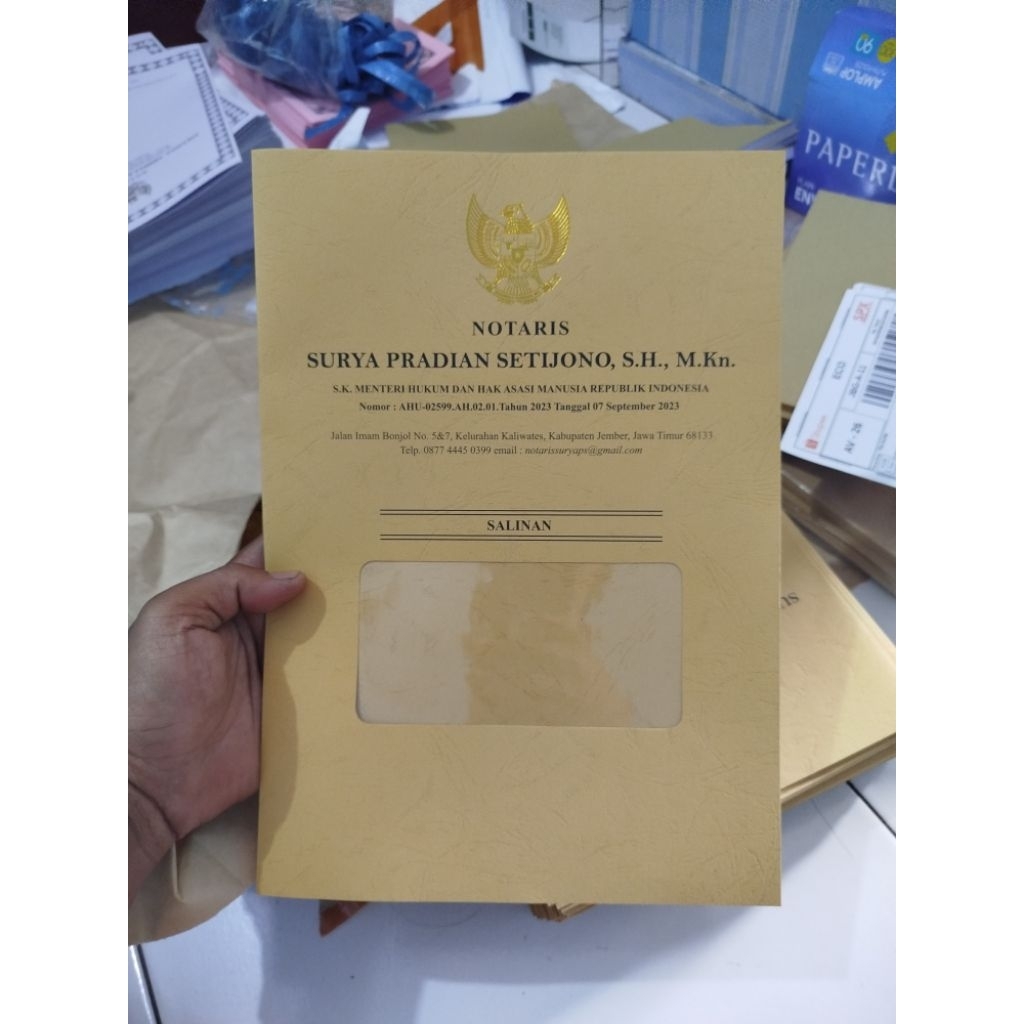 Jual PROMO LOGO GARUDA FOIL EMAS COVER Kantor NOTARIS PPAT model ...